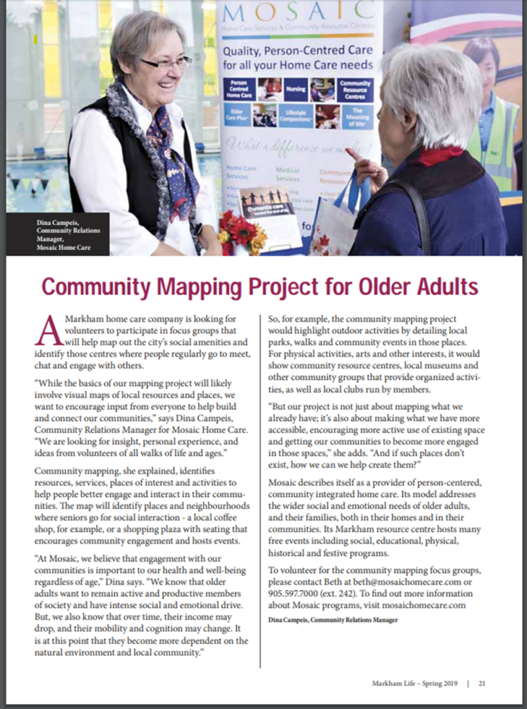 Community Mapping Project for Older Adults